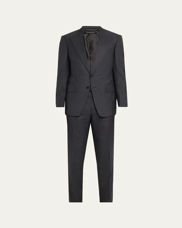 TOM FORD Windowpane Two-piece Suit - Dark Grey