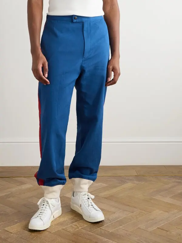 Visvim Bertone Tapered Cotton-twill Trousers - Blue