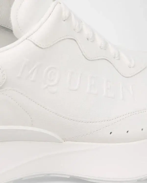 Alexander McQueen Sprint Leather Runner Sneakers - White