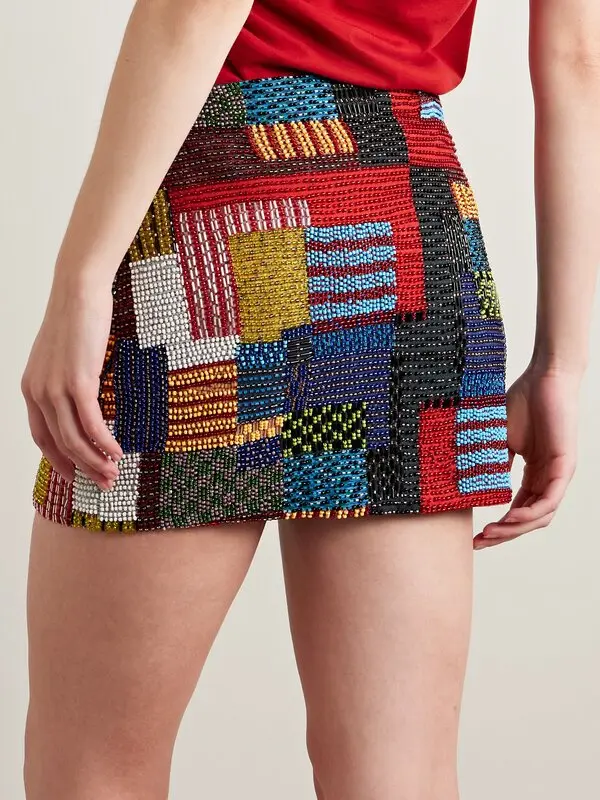 Staud Supernova Bead-embellished Mini Skirt