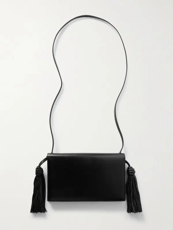 JIL SANDER Tasseled Leather Shoulder Bag