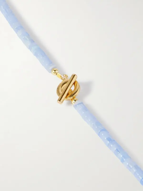 JENNIFER BEHR - Makana Gold-Plated, Chalcedony, Lapis Lazuli And Shell Necklace