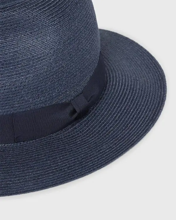 Giorgio Armani Jute Ribbon-band Fedora Hat - Navvy
