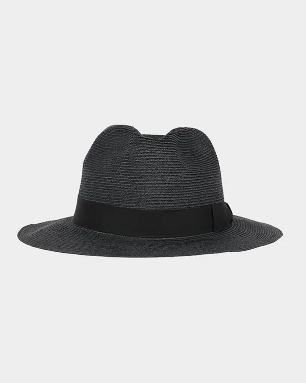 Giorgio Armani Jute Ribbon-band Fedora Hat - Silver