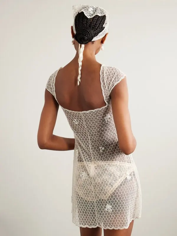 CLIO PEPPIATT Cora Embellished Tulle Mini Dress