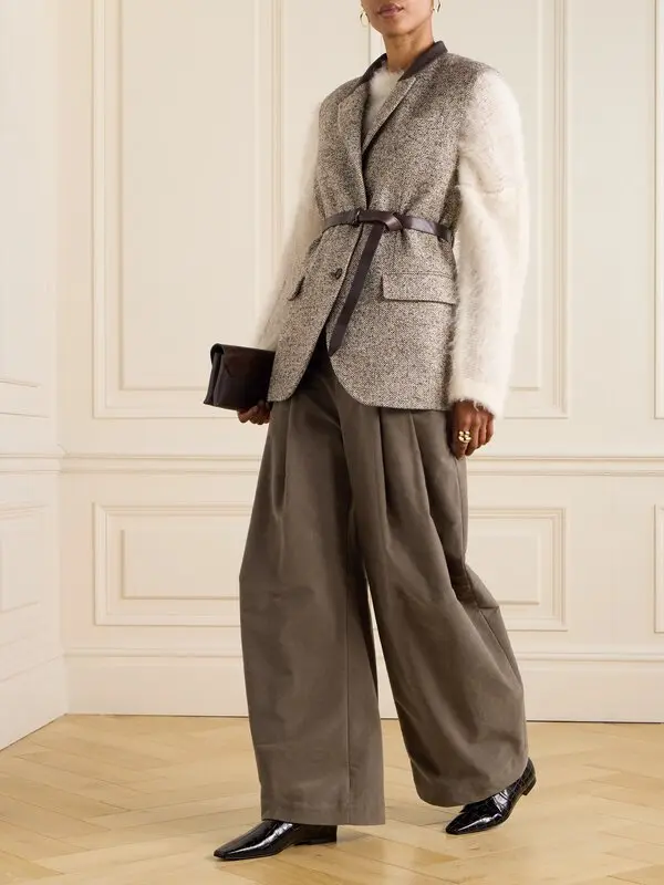 Brunello Cucinelli Belted Cashmere-blend Gilet - Neutrals