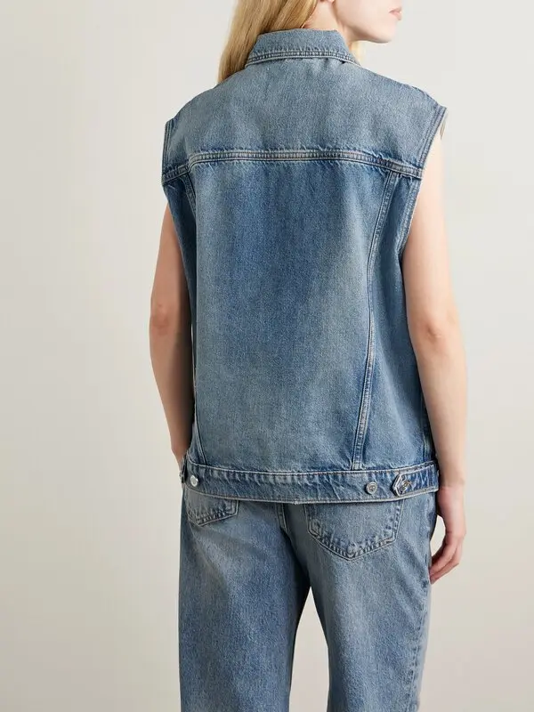 ANINE BING Rory Denim Vest - Blue