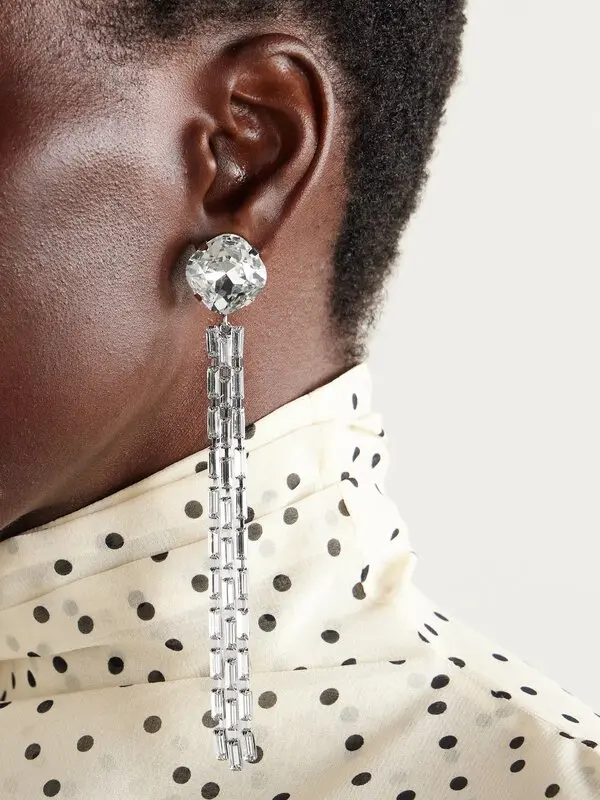 Alessandra Rich Tone Crystal Clip Earrings