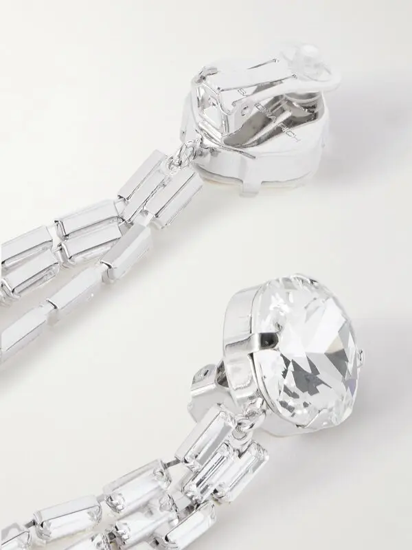 Alessandra Rich Tone Crystal Clip Earrings