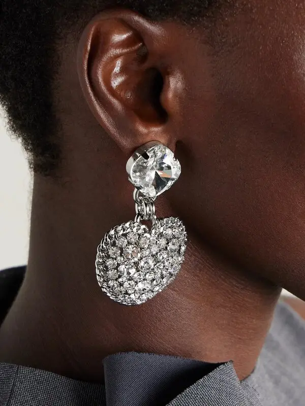 Alessandra Rich Tone Crystal Clip Earrings