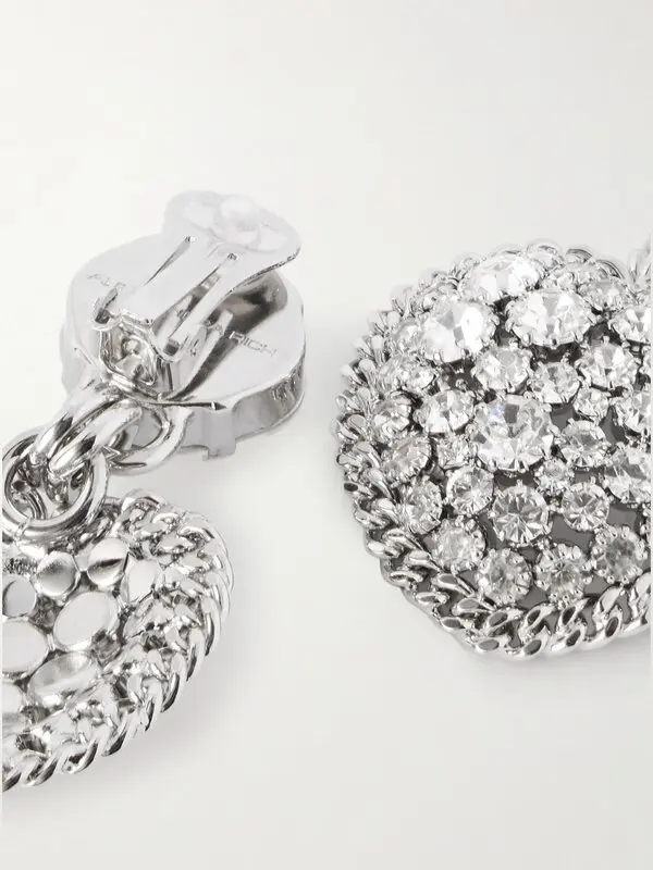 Alessandra Rich Tone Crystal Clip Earrings