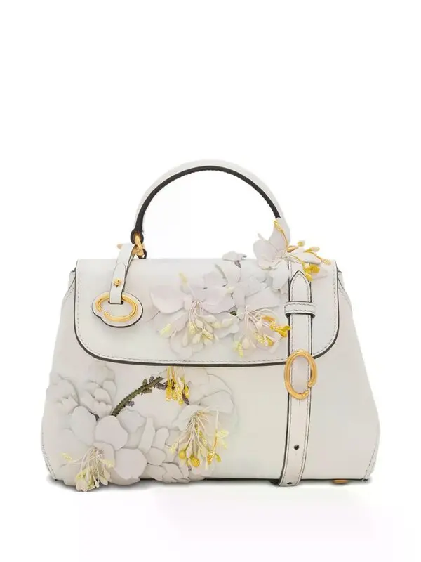 Oscar De La Renta 3d Floral-appliqué Mini Bag