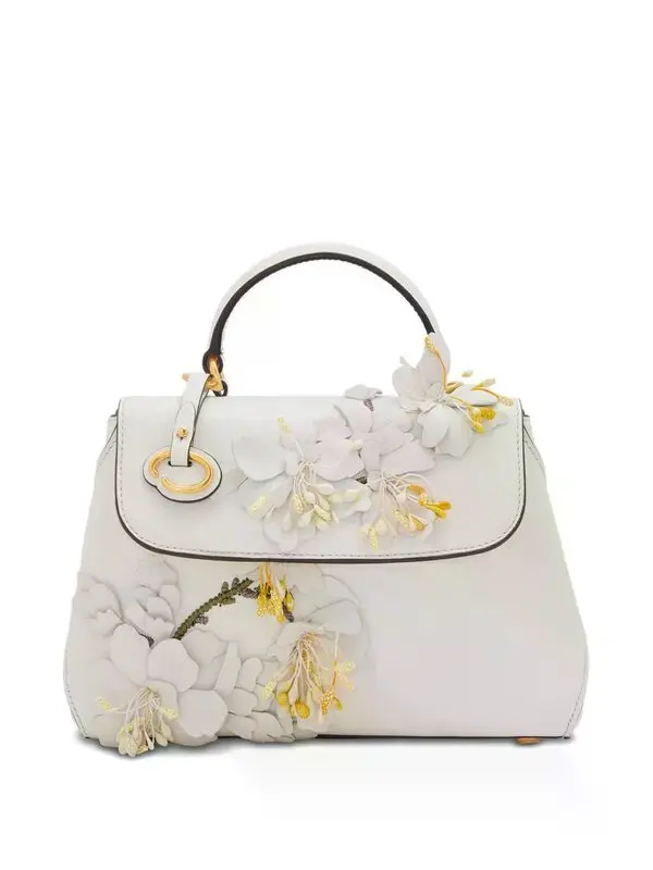 Oscar De La Renta 3d Floral-appliqué Mini Bag