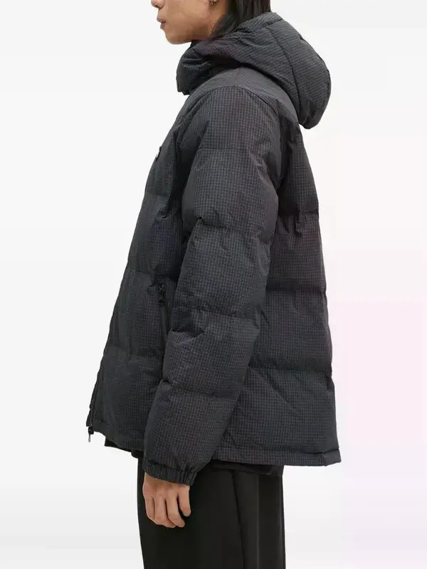 Wood Wood Check-pattern Hooded Jacket - Black