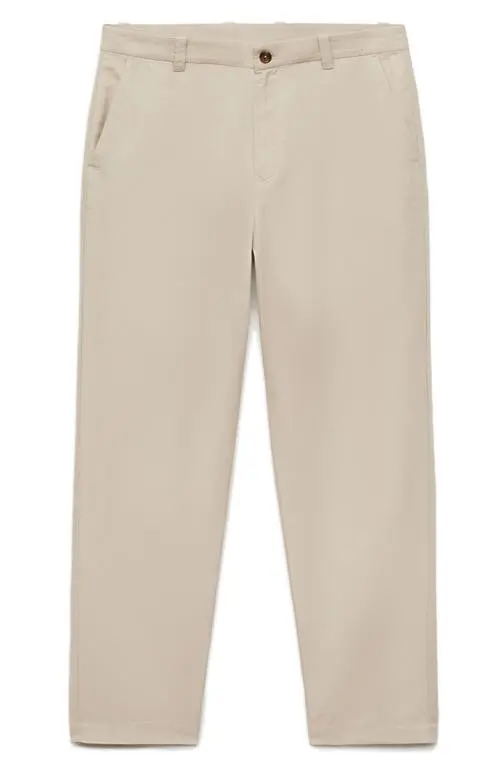 Mango Regular Fit Linen & Cotton Trousers