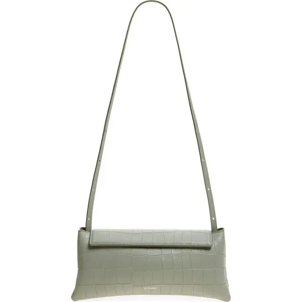 REE PROJECTS Elieze Soft Croc Embossed Leather Clutch - Sage