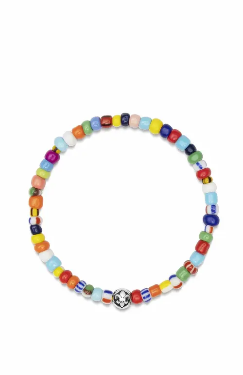 NIALAYA JEWELRY Vintage Trifocal Beaded Wristband - Multi Color
