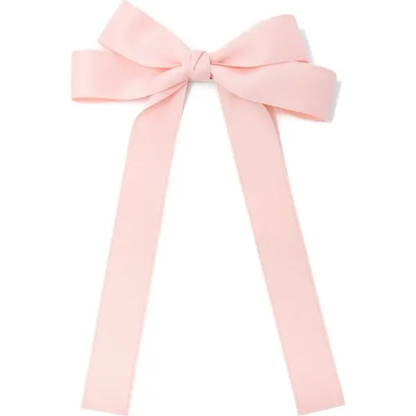 PUTTISU Classic Long Ribbon Bow Clip - Blush Pink