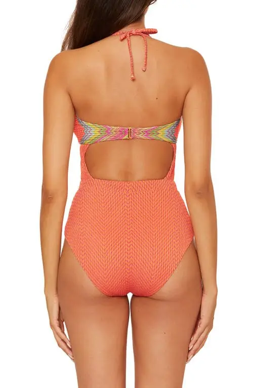BECCA By Rebecca Virtue Metallic Rib One-piece Swimsuit