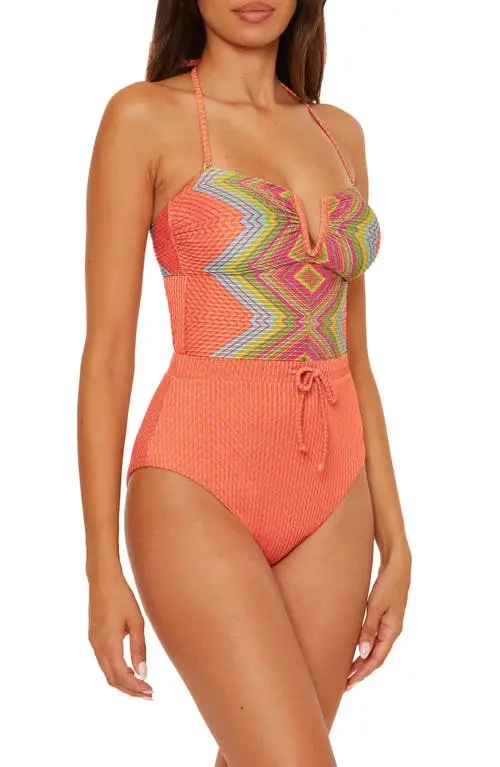 BECCA By Rebecca Virtue Metallic Rib One-piece Swimsuit