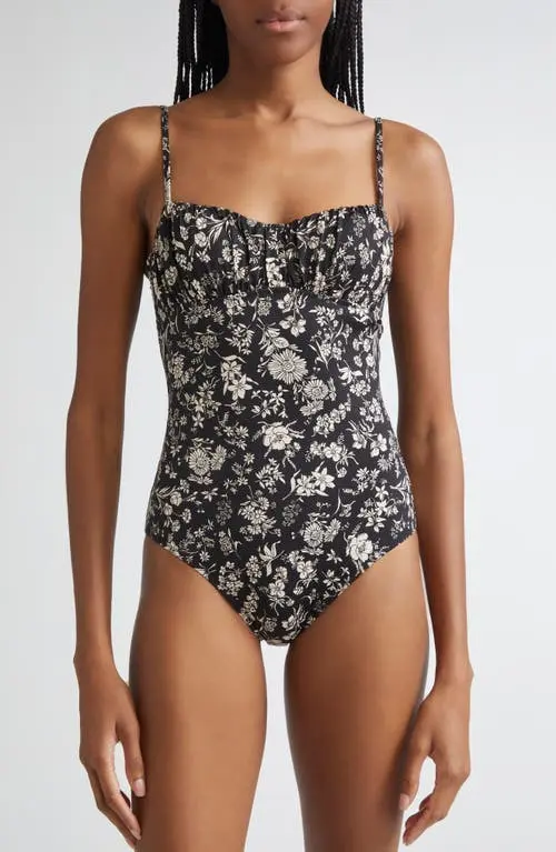 Ulla Johnson Zahara Gathered Underwire One-piece Swimsuit - Midnight Bloom