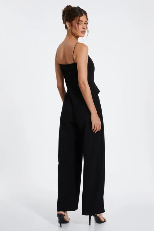 QUIZ Scuba Crepe Bow Front Jumpsuit