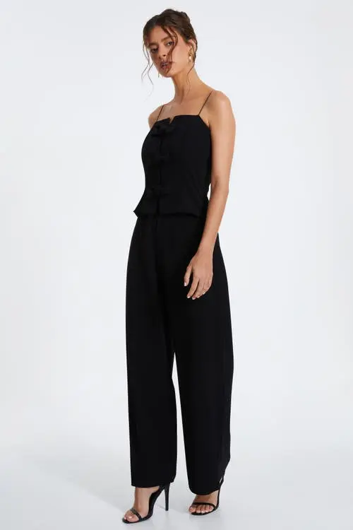 QUIZ Scuba Crepe Bow Front Jumpsuit