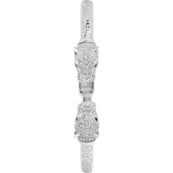 NIALAYA JEWELRY Panther Statement Bangle - Silver