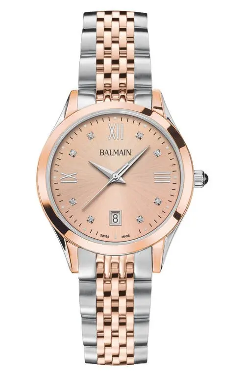 BALMAIN WATCHES Classic Diamond Bracelet Watch - Silver/rose Gold