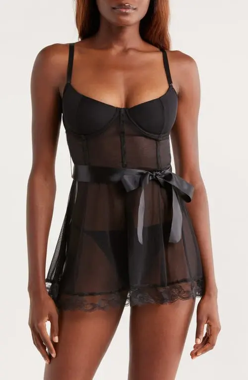 COQUETTE Mon Amour Underwire Chemise - Black
