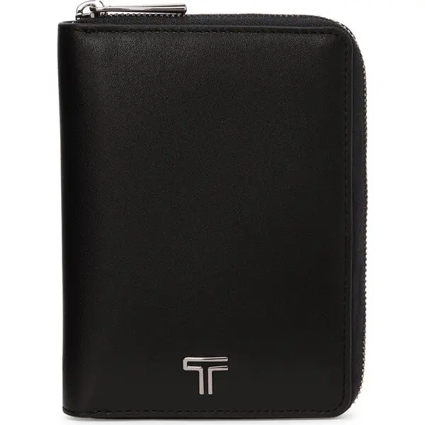 Tumi Belden Zip Around Leather Passport Case - Black/gunmetal