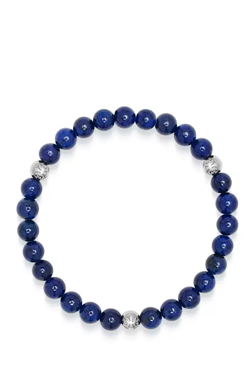 NIALAYA Lapis Lazuli Bead Bracelet - Blue