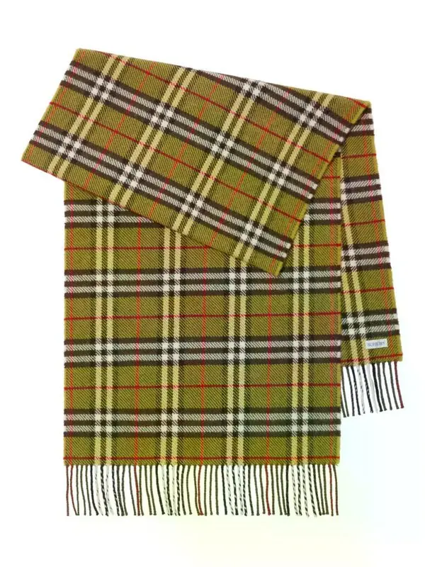Burberry Checkered Scarf - Yellow