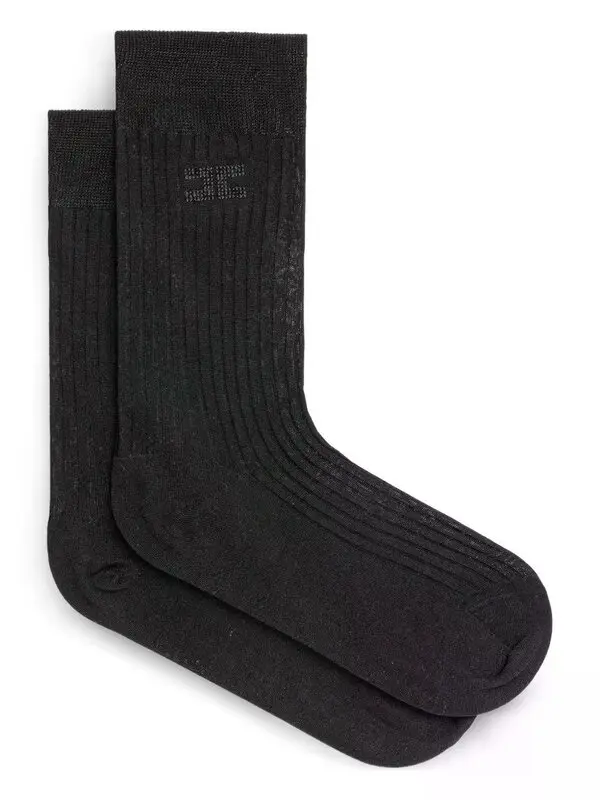 Elisabetta Franchi Ribbed Ankle Socks - Black
