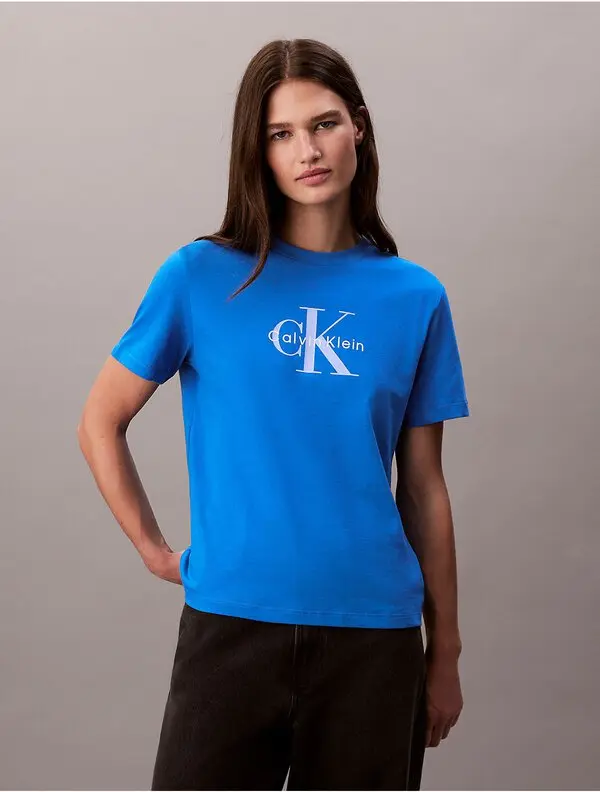 Calvin Klein Monologo Tee - Cobalt Blue