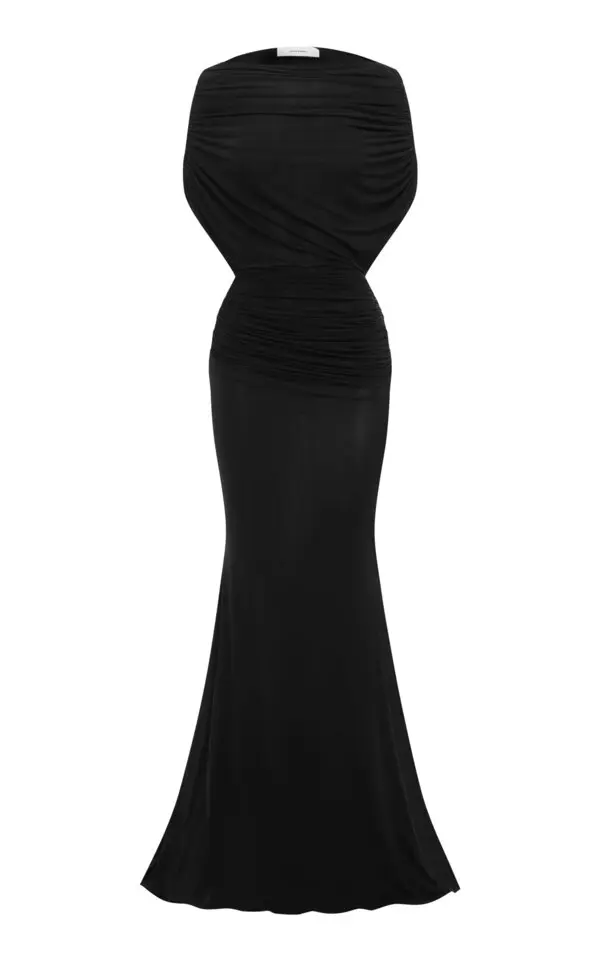 Alex Perry Draped Capelet Maxi Dress
