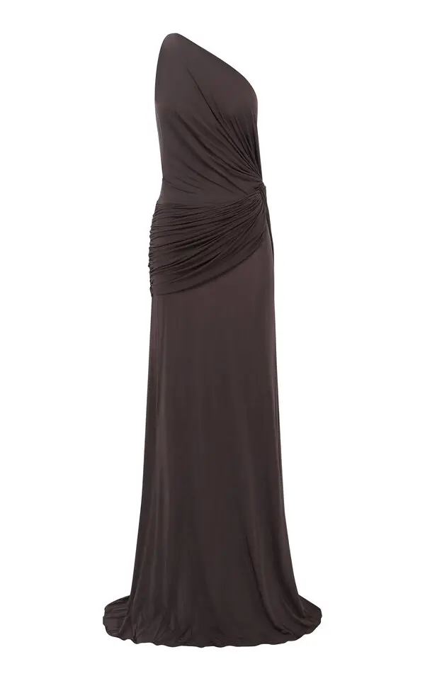Alex Perry Asymmetric Twisted Gown - Dark Grey