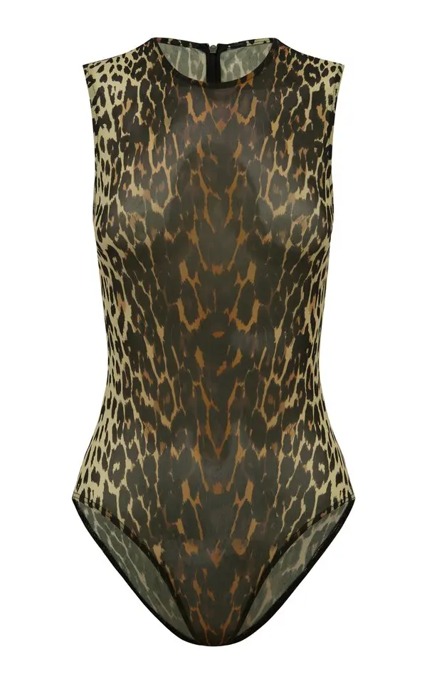 Alex Perry Leopard Print Bodysuit