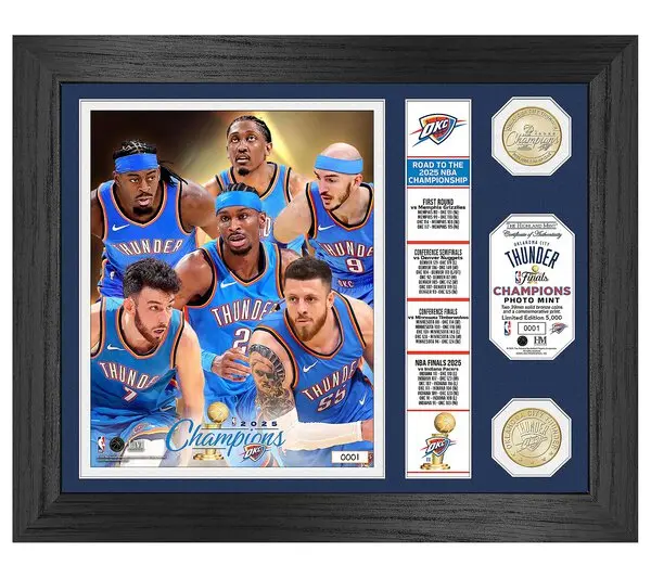 HIGHLAND MINT Oklahoma City Thunder 2025 Nba Ch Mpions Banner - One-color