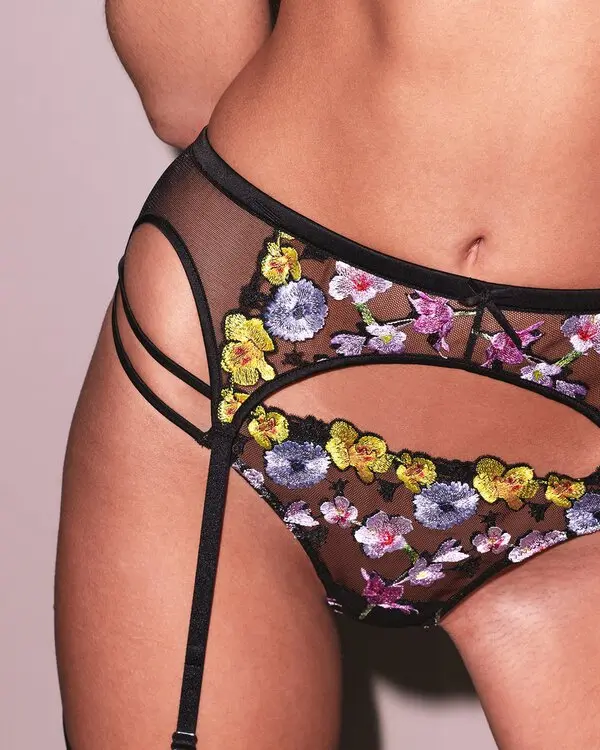 FLEUR DU MAL Eden Garter Belt - Black