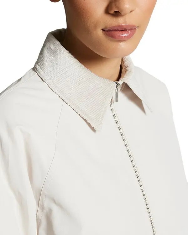 Peserico Collared Front Zip Jacket - Pearl Beige