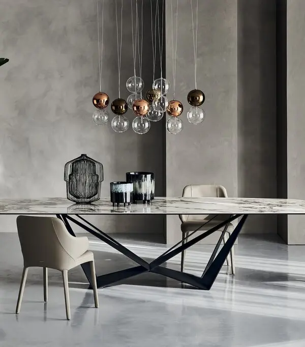 CATTELAN Steel And Ceramic Skorpio Keramik Dining Table