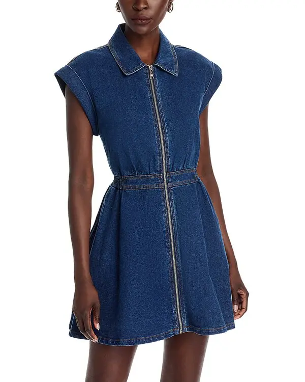 flare jean dress Long Sleeve Fit Flare Denim Dress main image 0