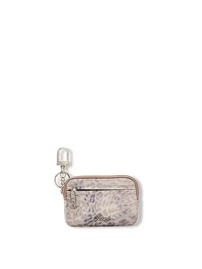 Pink Zip Card Holder Keychain - Print