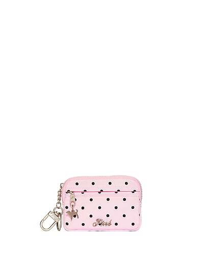 Pink Zip Card Holder Keychain - Print