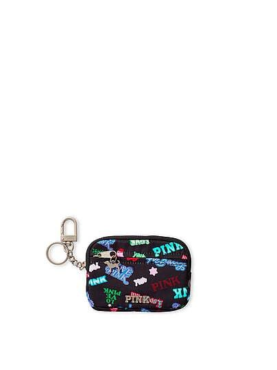 Pink Zip Card Holder Keychain - Print
