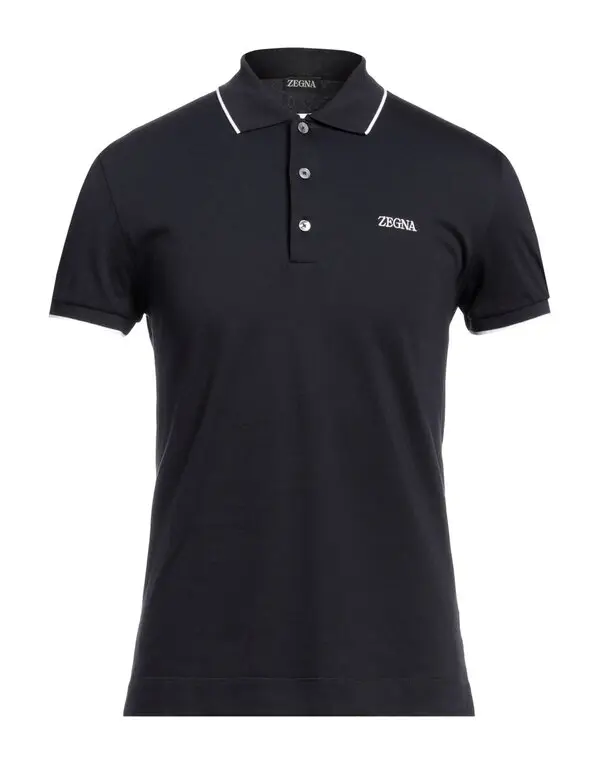 Zegna Polo Shirt Size Cotton, Elastane - Blue