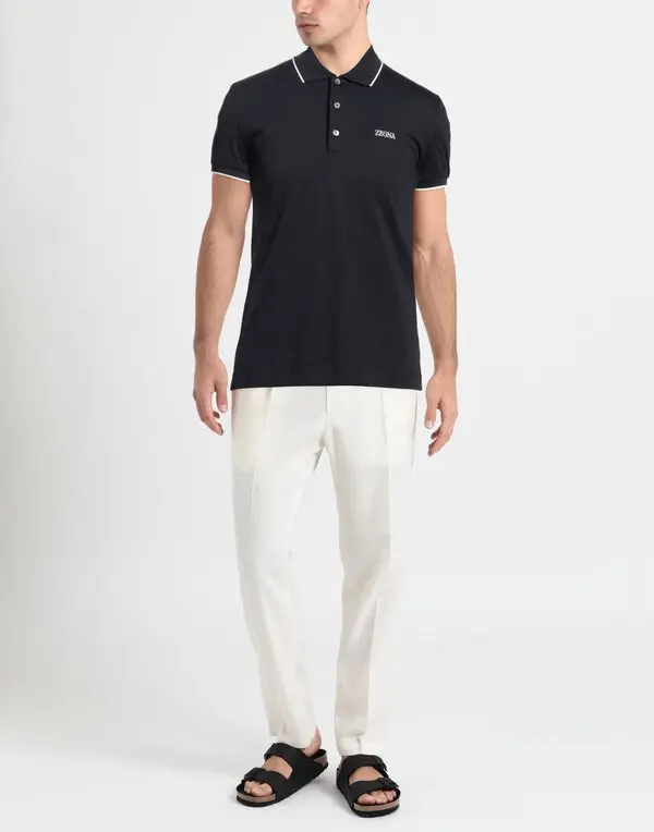 Zegna Polo Shirt Size Cotton, Elastane - Blue
