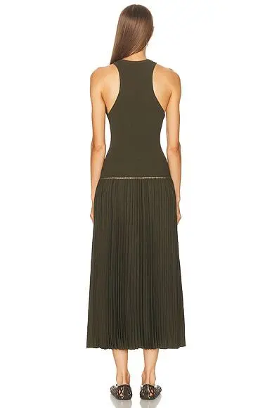 Alaïa Pleated Knit Sculptural Midi Dress