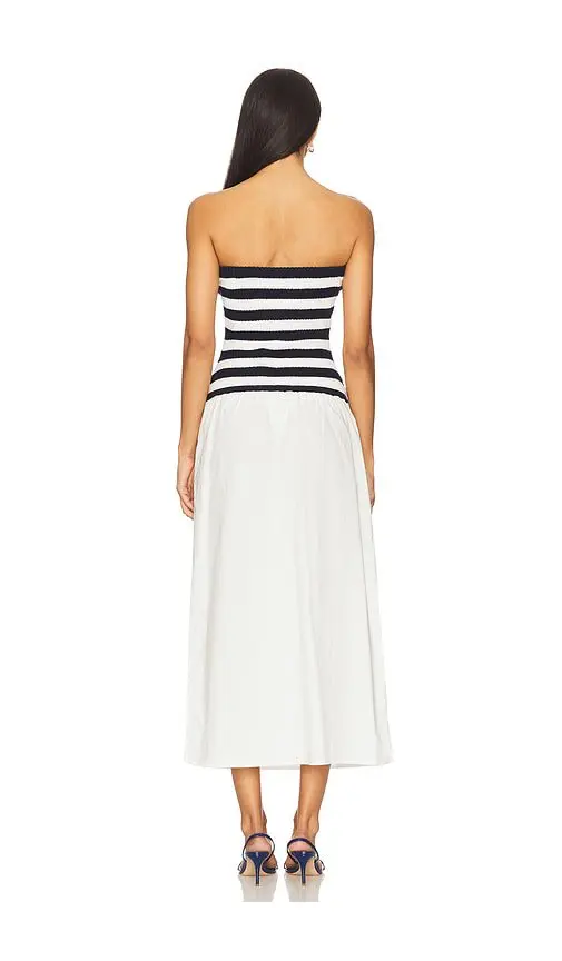 Onia Crochet Knit Poplin Maxi Dress